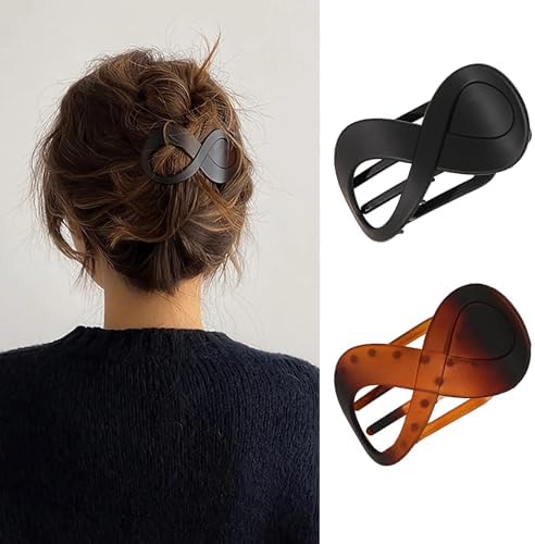 Amazon.com : PUSCOBSY 2 Pcs Flat Hair Clips French Concord Banana Clips ...