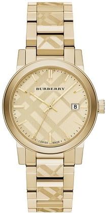 Amazon.co.jp: バーバリー Burberry BU9038 City Unisex Watch - Gold Dial ...
