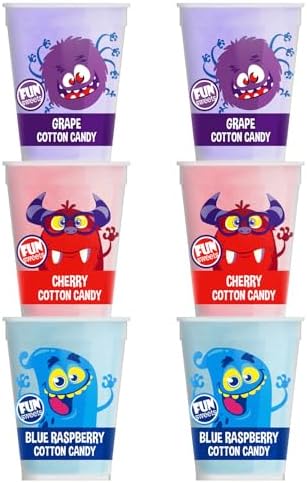 Amazon.com : Fun Sweets Monster Cotton Candy Variety 6-Pack - Assorted ...