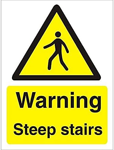 Seco Warning Steep Stairs Sign, 150mm x 200mm - 1mm Semi Rigid Plastic ...