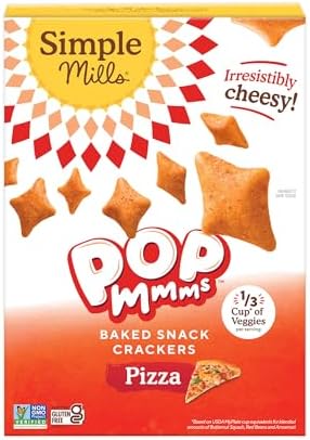 Amazon.com: Simple Mills Pop Mmms Pizza Baked Snack Crackers, Gluten ...