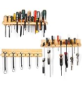ikkle Tool Organiser Wall Mounted, Wooden Tools Storage Rack for ...
