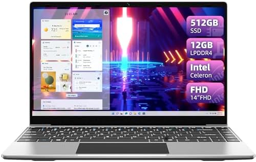 Amazon.com: jumper Laptop, 12GB DDR4 RAM 512GB SSD, 14 Inch 1080p FHD ...