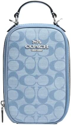 Coach Eva Phone Crossbody In Signature Canvas (SV/Cornflower Multi ...