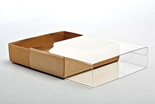MyCraftSupplies 25 Brown Kraft Paper Stationary Boxes w Clear Sleeves ...