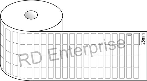 Sun Barcode System 25 x 15 MM 4 UP,1 Inch core, in roll Form. Labels ...