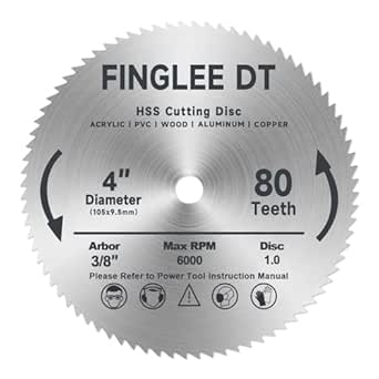 HSS 4 Inch Circular Saw Blade with 3/8" Arbor, 80 Teeth High Speed ...