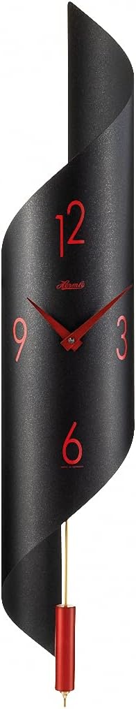 Amazon.com: Hermle Wall Clock, Stainless Steel, Black/red, 67cm x 15cm ...