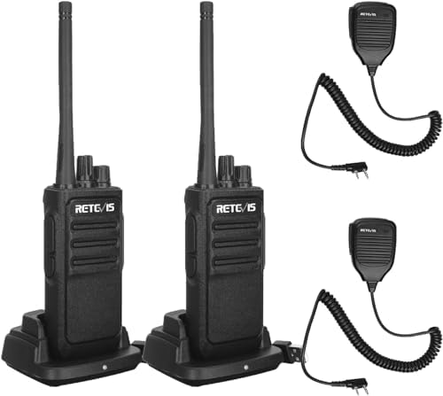 Retevis RT617 Walkie Talkie mit Mikrofon, PMR446 Wiederaufladbar, 16 ...
