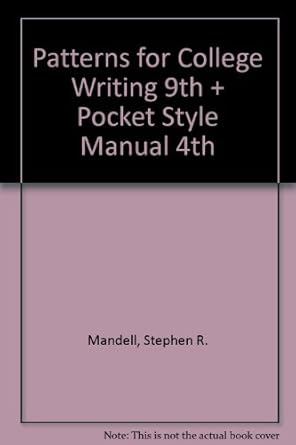 Amazon.com: Patterns for College Writing 9e & Pocket Style Manual 4e ...