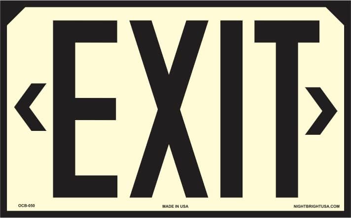 OSHA Photoluminescent Exit Sign (Black) UV Inks on Aluminum | HEAT ...
