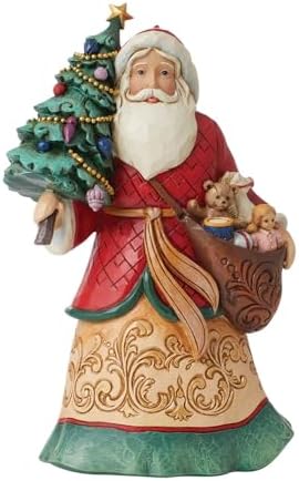 Amazon.com: Enesco Jim Shore Heartwood Creek Santa Holding a Christmas ...