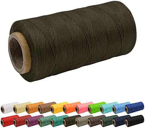 Amazon.com: JeogYong 1mm Waxed Thread, 284 Yards 150D Flat Leather ...