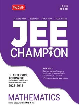 JEE Champion Mathematics Chapterwise Topicwise (2024) : MTG Learning ...
