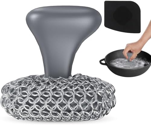 Amazon.com: 316 Upgraded Chainmail Scrubber with Silicone Handle Cast ...