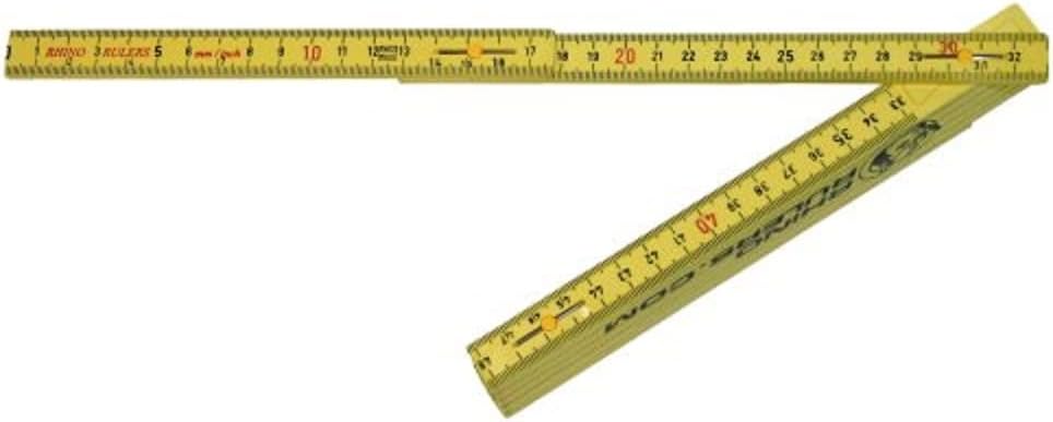 US Tape 55155 Rhino Fiberglass Folding Ruler 5/8" x 6' English/Metric ...