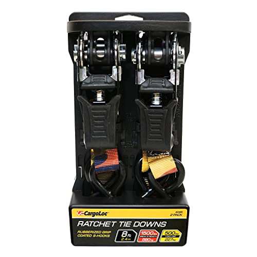 Snapklik.com : Cargoloc Premium Ratchet Tie Downs - 2 Pk - 8 Ft - 500 ...