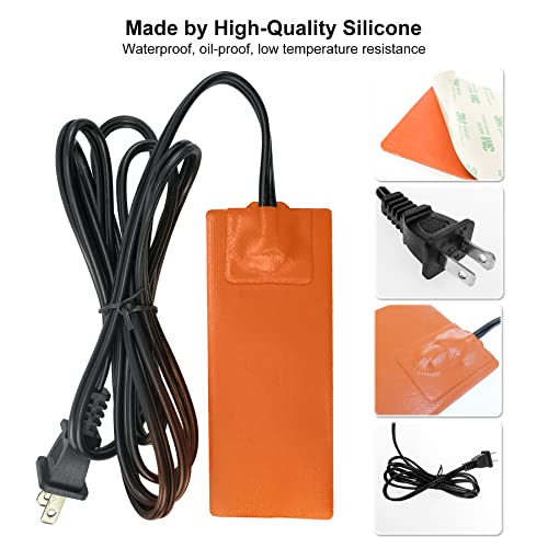 Snapklik.com : Silicone Heating Pad, 2 X 5inch Car Universal Oil Pan ...