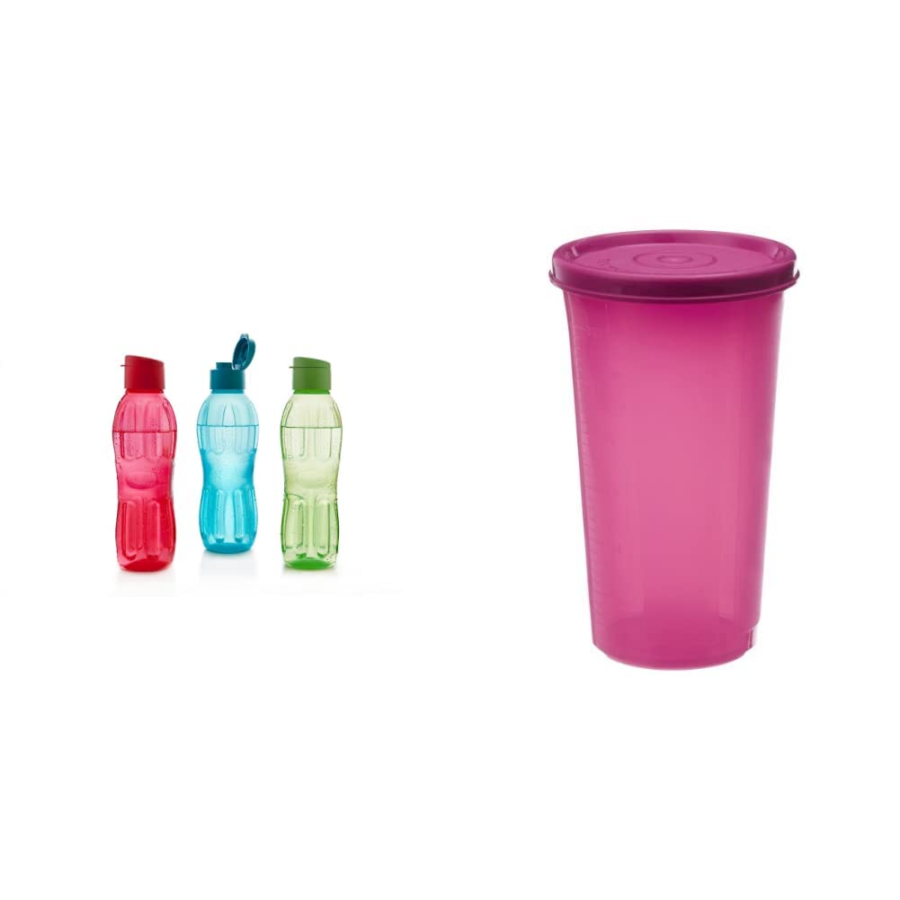 Signoraware Fliptop-Aqua Fresh Plastic Water Bottle Set, 500ml/6cm, Set ...