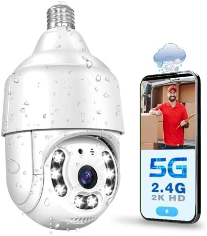 Amazon.com : MCJ 2K/4MP Light Bulb Security Camera Outdoor Waterproof ...