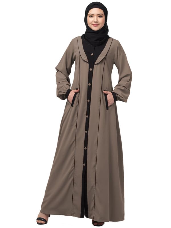 Muslim Closet® Front Open Abaya With Beautiful Pipin Work And Front ...