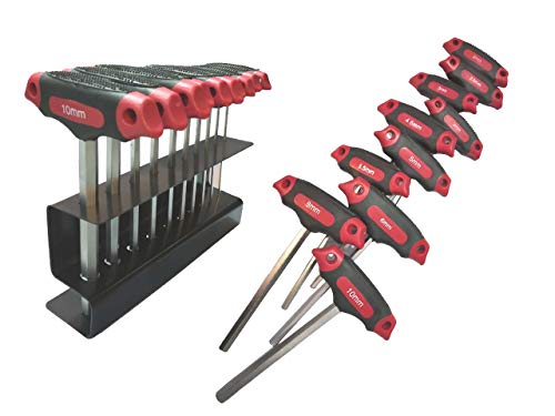 ISC Power Grip Professional 10 Piece Hex Key T-Handle Set Allen Key Set ...