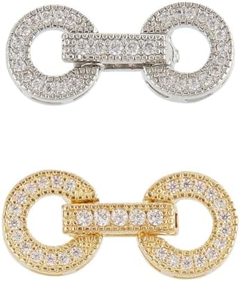 Amazon.com: DELORIGIN 2pcs Brass Jewelry Enhancer Clasp Golden Silver ...