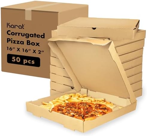 Amazon.com: Zeebar Pizza Boxes:50 Pieces of Durable,Sturdy White & Red ...