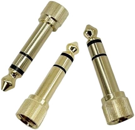 Amazon.com: UpperFu 3Pcs Gold Plated 6.35mm 1/4" (1/4 Inch) Stereo Male ...