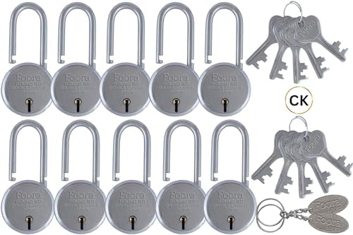 Foora Small Lock and Keys, Long Neck Shackle Door Lock for Home, Shop ...