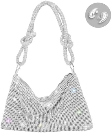 Rhinestone Crossbody Bag for Women Black Clutch Bag, Shiny Crystal ...