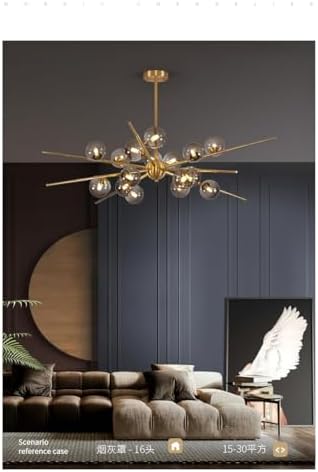 Buy CITRA 16 Light Gold Smoke Glass Chandelier Ceiling Lights Hanging ...