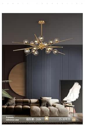 Buy CITRA 16 Light Gold Smoke Glass Chandelier Ceiling Lights Hanging ...