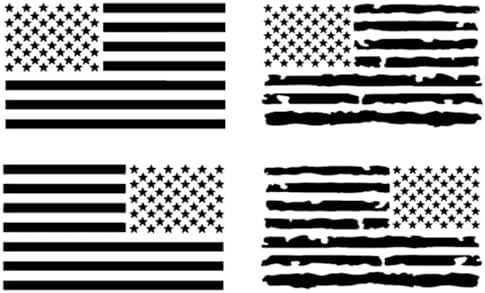 Amazon.com - American Flag Decal 4 Pack: Regular and Distressed ...