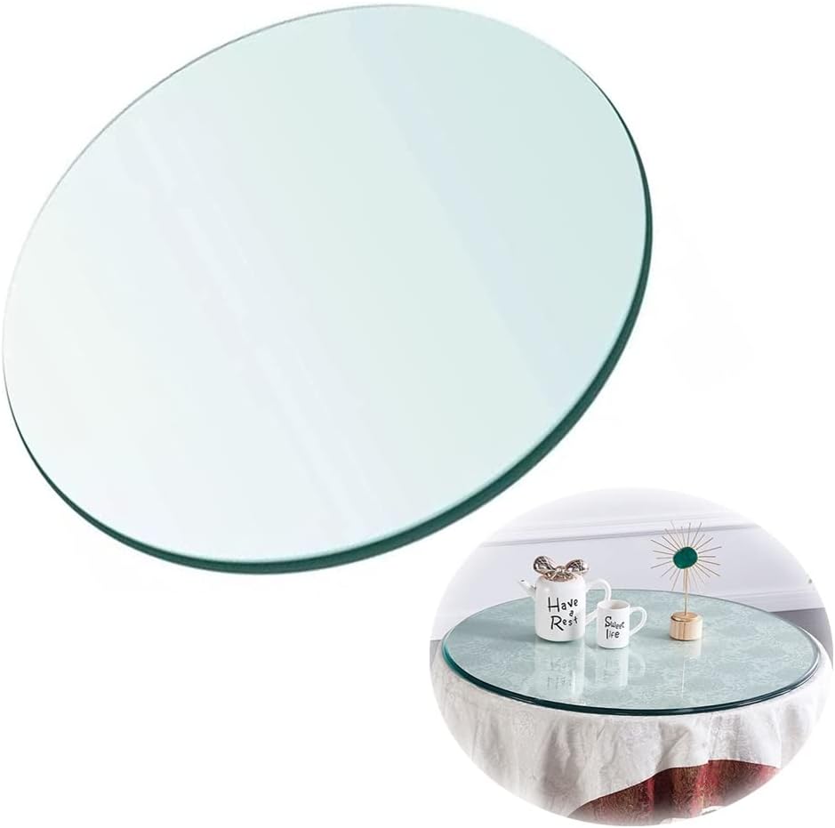 Amazon.com : EMISOO Glass Table Top Cover Round Tempered Glass 16in ...