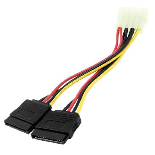 3NH® IDE 4 Pin Male to 2 x SATA 15 Pin Female Hard Drive HDD Power ...