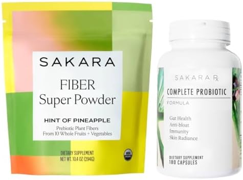 Amazon.com: SAKARA Complete Probiotic, 180 Capsules & Fiber Super ...