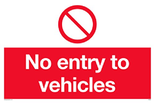 Viking Signs PA5690-A3L-AC "No Entry To Vehicles" Sign, Aluminium ...