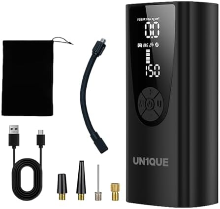 Woscher 1610 Portable Mini Tyre Inflator with Storage Bag, Car Tyre ...