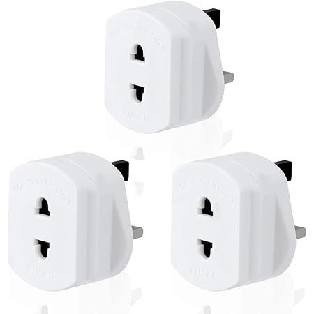 JTWMY 3 Pack Toothbrush/Shaver Plug Adaptor UK Charger, White 2 Pin US ...