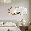 Amazon.com: POZINO Irregular Mirrors, Asymmetrical Wall Mirror, 47.25"x21.6" Waved Decorative ...
