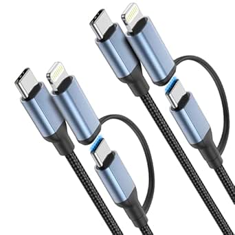 Amazon.com: Sailift 2FT 2-in-1 USBC to Lightning & USBC Cable - 60W ...