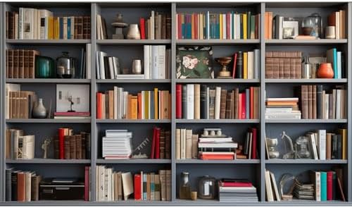 VitalCozy 8x6ft Bookshelf Backdrop Wooden Bookcase Library Photography ...