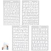 HZZXCH 4 Pieces Stencils Letters Assorted Styles Alphabet Stencils ...