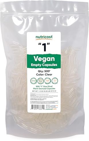 Amazon.com: Nutricost Empty Capsules Size 1 Vegan - 500 Clear Empty ...