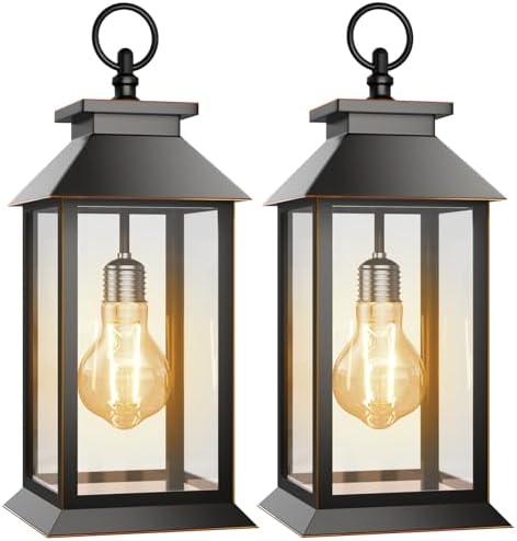 Amazon.com: AYTPU Hanging Solar Lanterns Glass Solar Lights Outdoor ...