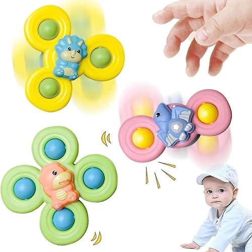 Kidology 3Pcs Silicone Suction Cup Spinner Sensory Fidget Baby Bath ...
