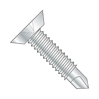Steel Self-Drilling Screw, Zinc Plated Finish, Undercut 82 Degree Flat Head, Phillips Drive, #3 ...