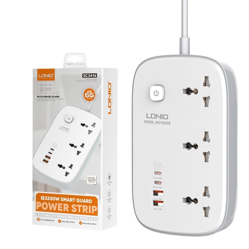 INICIO 65W Type C Extension Board with 2 65W GaN USB C PD, 2 QC3.0 ...