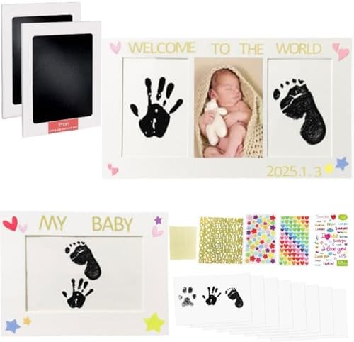 Amazon.com : 4-Pack DIY Inkless Handprint and Footprint Kit for Babies ...